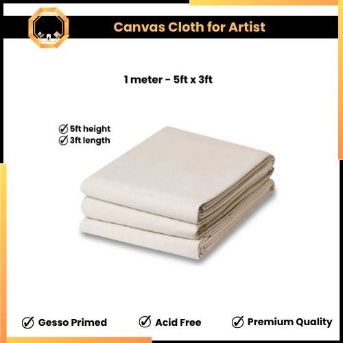 Primed Canvas Cloth for Artists | 100% Premium Quality Acid-Free Cotton ...