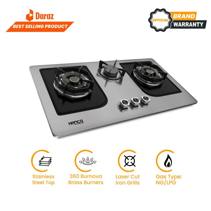 HANCO Stainless Steel Hob Stove with 360 Burnova Burners (Model 303 ...