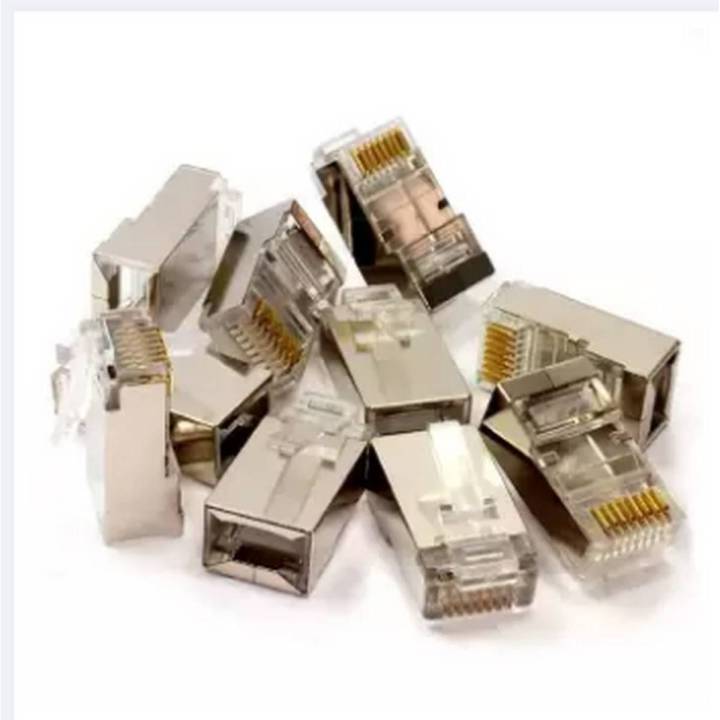 40x RJ45 Cat5e Cat6 Network LAN Patch Cable End Crimp Plug Connector ...