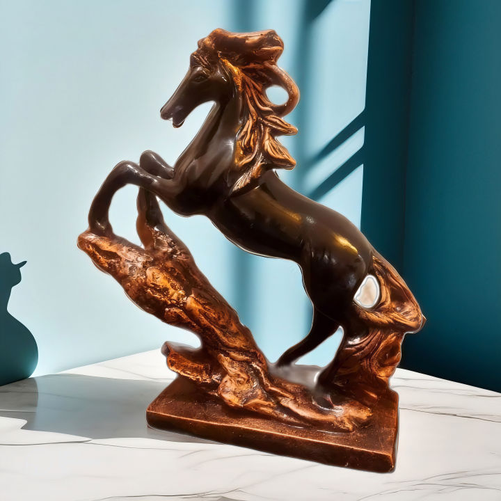 hourse standing sculpture golden statue of horse antique style ...