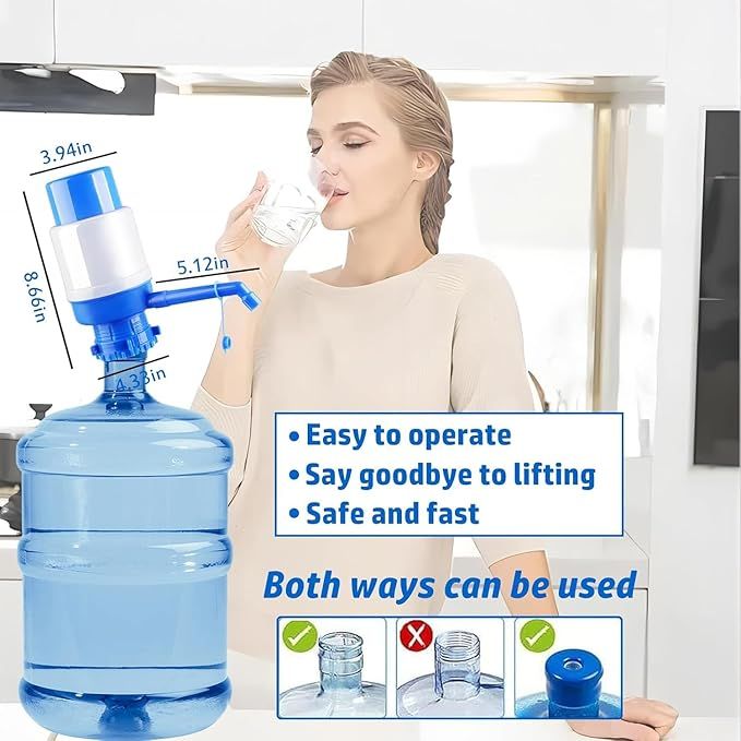 Manual Water Pump for Bottles & Cans | Large 19-Liter Water Pump with ...
