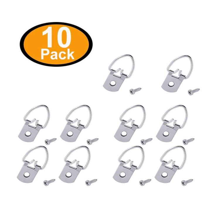 Pack Of 10 Picture Frame Hanger - D Rings photo Hangers with Screws for ...