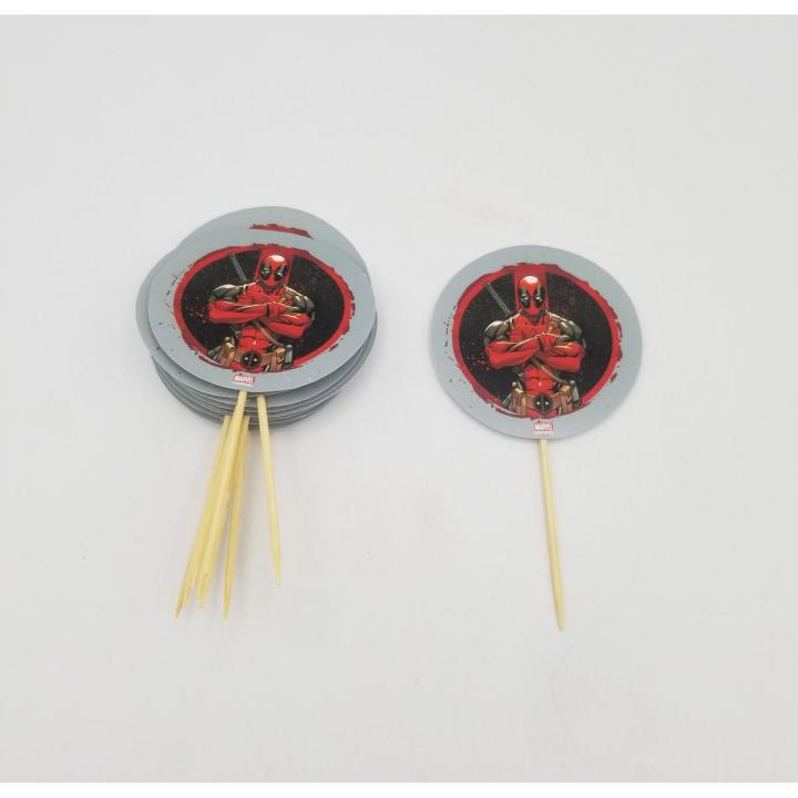DEADPOOL THEME CUPCAKE TOPPERS PACK OF 10 CUPCAKE TOPPERS | Daraz.pk