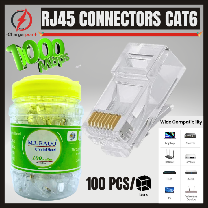 Cat6 Rj45 Modular Plugs - Utp, 3-Prong, For Solid Wire | Daraz.pk