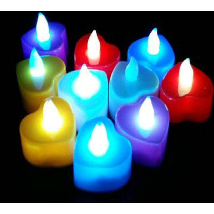 Flameless LED Candle-Heart Shaped LED candles-Multicoloured RGB light ...