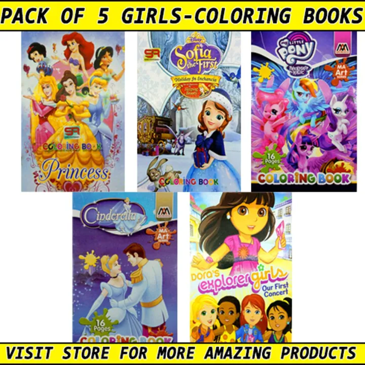 Pack of 5 - Coloring Books for Kids (Girls) Pictures Best Color ...