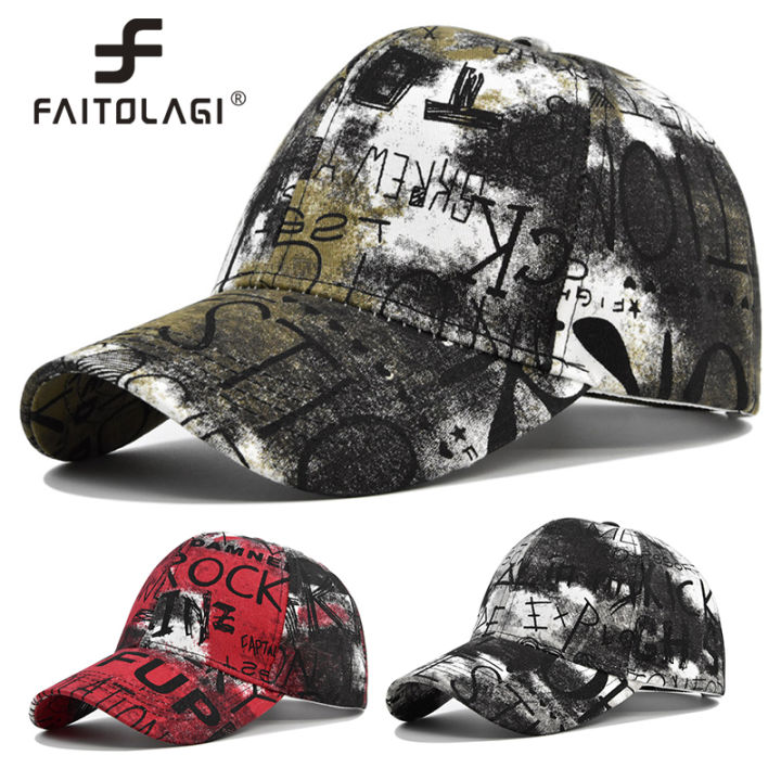 Hip Hop Baseball Cap For Men Women Graffiti Peaked Hat Fashion Print ...