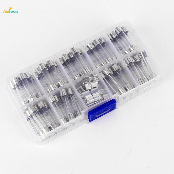 72pcs 6*30mm Glass Tube Fuses Car Electrical Assorted Kit 250V 0.5A-30A ...
