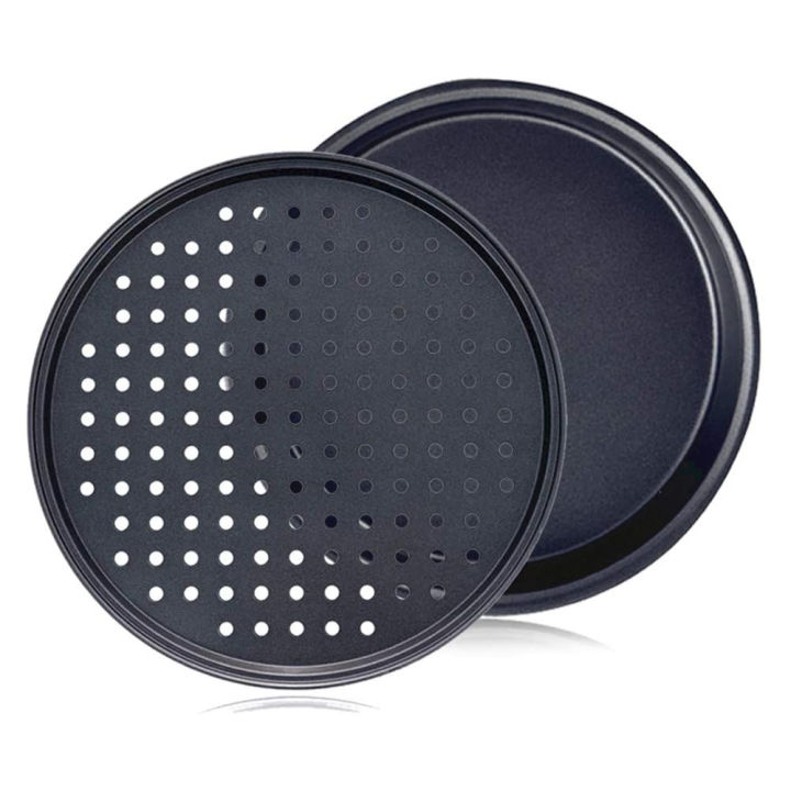 XHHDQES Pizza Pan with Holes,10 Inch Pizzas Baking Crisper Tray,Non ...