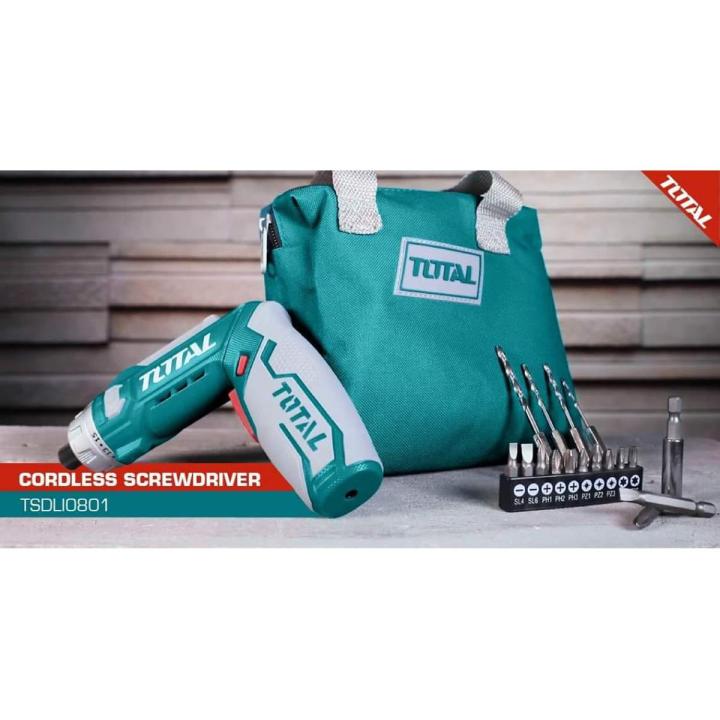 Lithium-Ion cordless screwdriver-TOTAL TOOLS-TSDLI0801-8v | Daraz.pk