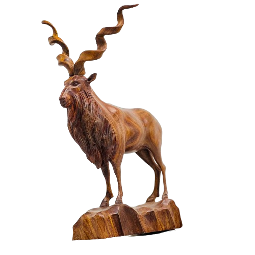 Markhor Wooden Handicrafts Hand made Decoration | Daraz.pk