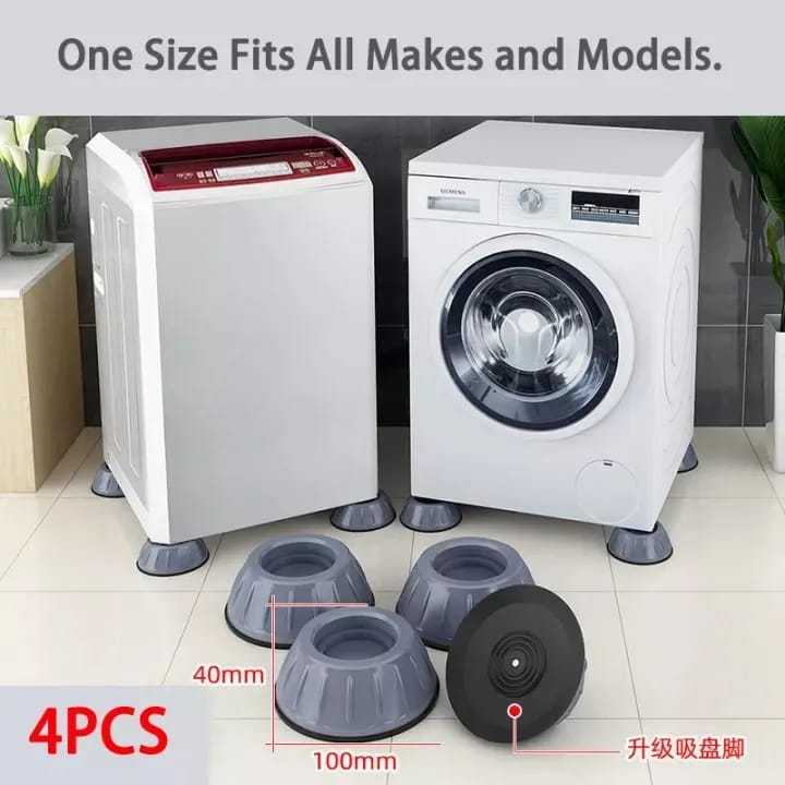 HTS 4Pcs Washing Machine Floor Mat Elasticity Earth Protectors Anti ...