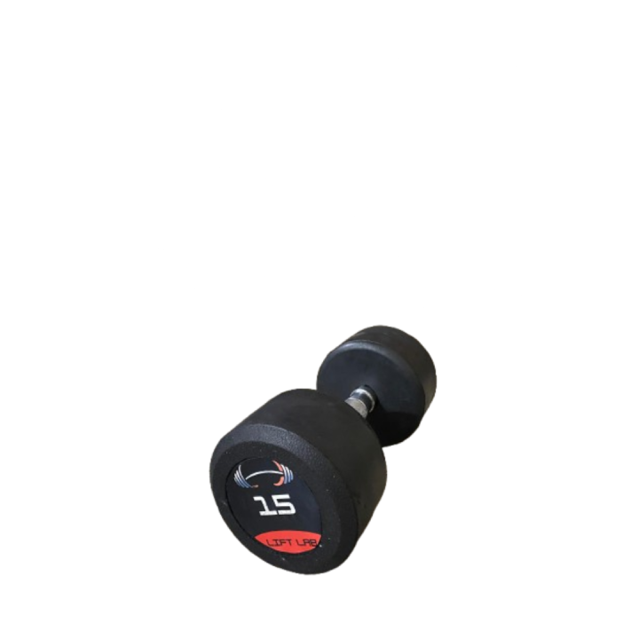 Lift Lab Rubber Coated Dumbbell with metal handle Pair of 1kg 2kg 3kg ...