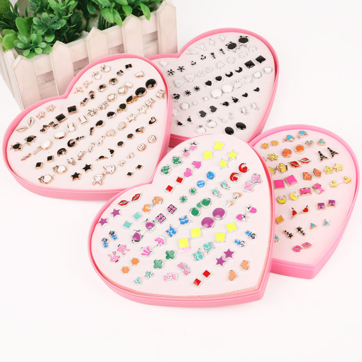 36 Pairs Cute Small Stud Earrings Sets Women Fashion Party Birthday ...