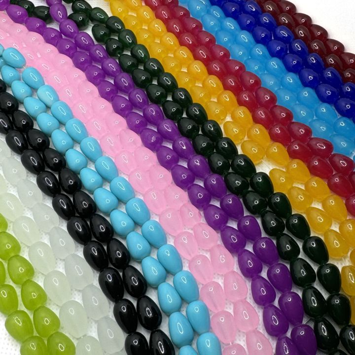 60+ Tear Drops Glass Beads Marble Beads for Jewellery Making 60+ Beads ...