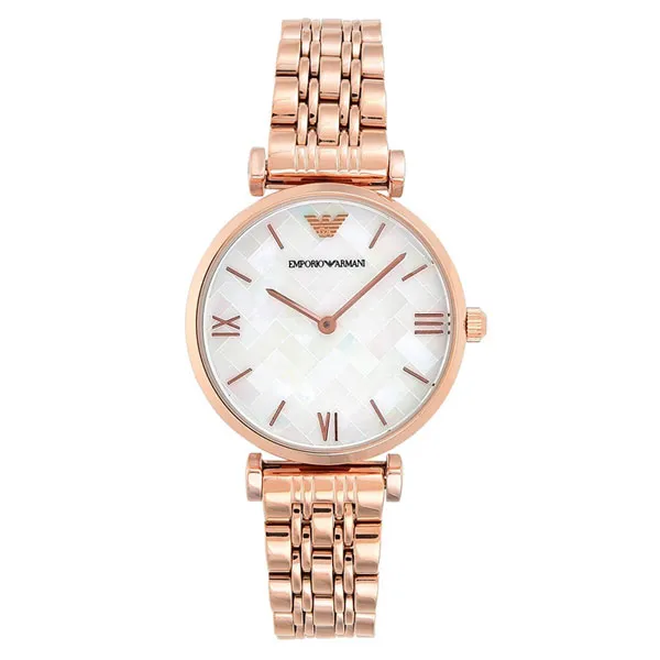 Emporio Armani Rose gold Stainless Steel Mother Of Pearl Dial Quartz Watch for Ladies AR11110 Daraz.pk