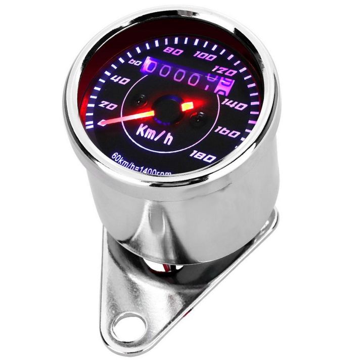 Universal Speedometer with LED Back Light Metal Body for Motorcycle ...