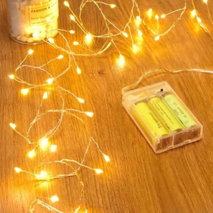 Decorium led water proof wire light - Battery operated 10ft wire string ...