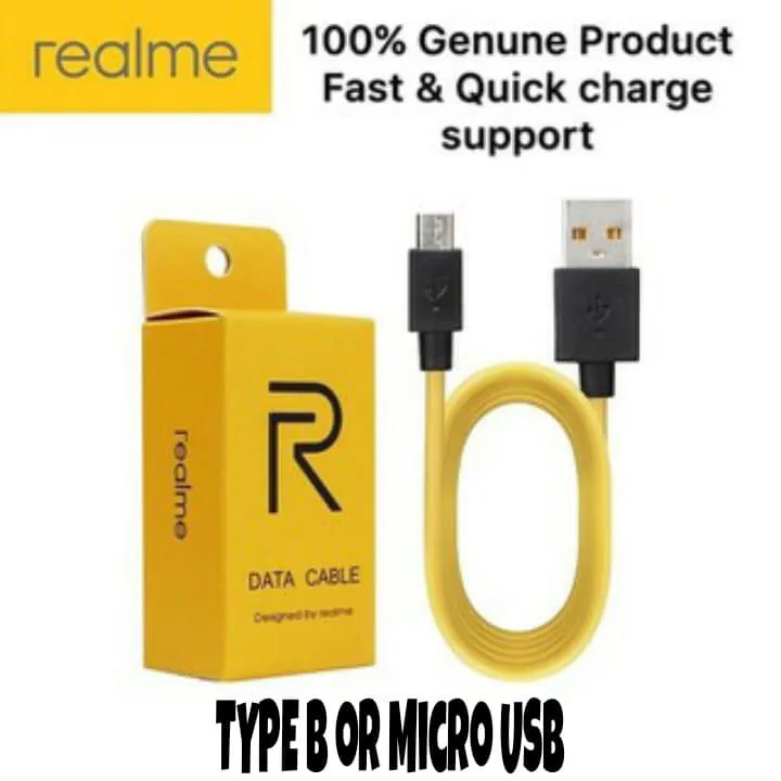 Pack of One Original 1M Realme_Yellow 4A Super Fast Charge Micro USB ...