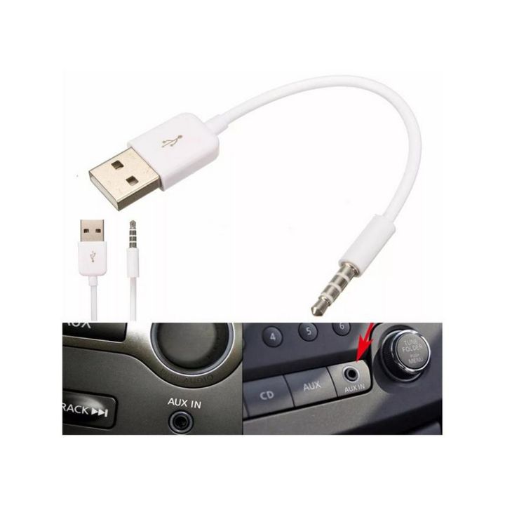 AUX Audio Plug Jack to USB - 2.0 - Male Charge Cable Adapter - 3.5mm ...