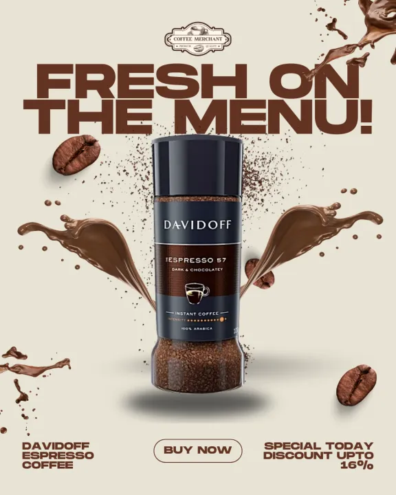 Davidoff Coffee Espresso 57 Intense Instant Coffee – 100g | 100% ...