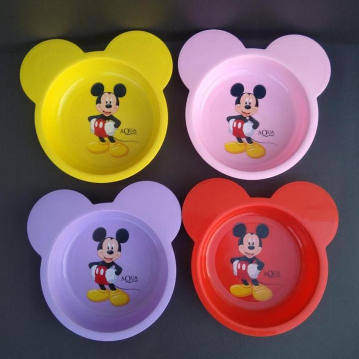 Unbreakable Children's Plastic Mickey Minnie Shaped Serving Food Plate ...