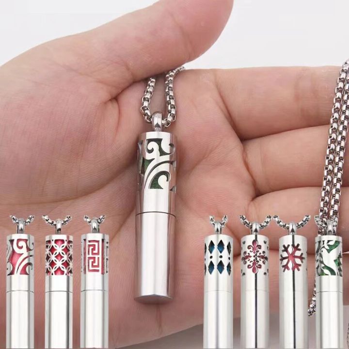 Long Strip Stainless Steel Aromatherapy Necklace Perfume Diffuser Essential Oil Diffuser Pendant ...
