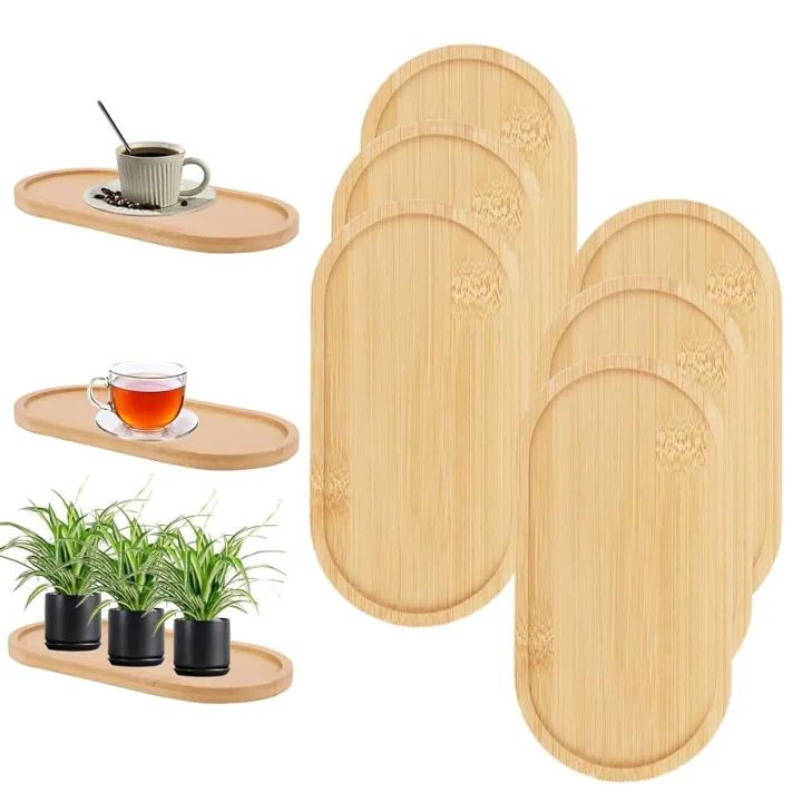 Mini Bamboo Tray Wooden Tea Small Oval Wooden Trays Small Bamboo Wood ...