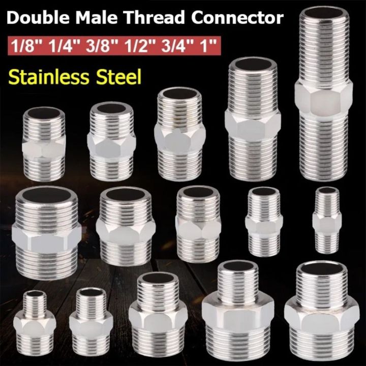 Thread Adapter 201 Stainless Double Male Thread Connecter Thickened ...