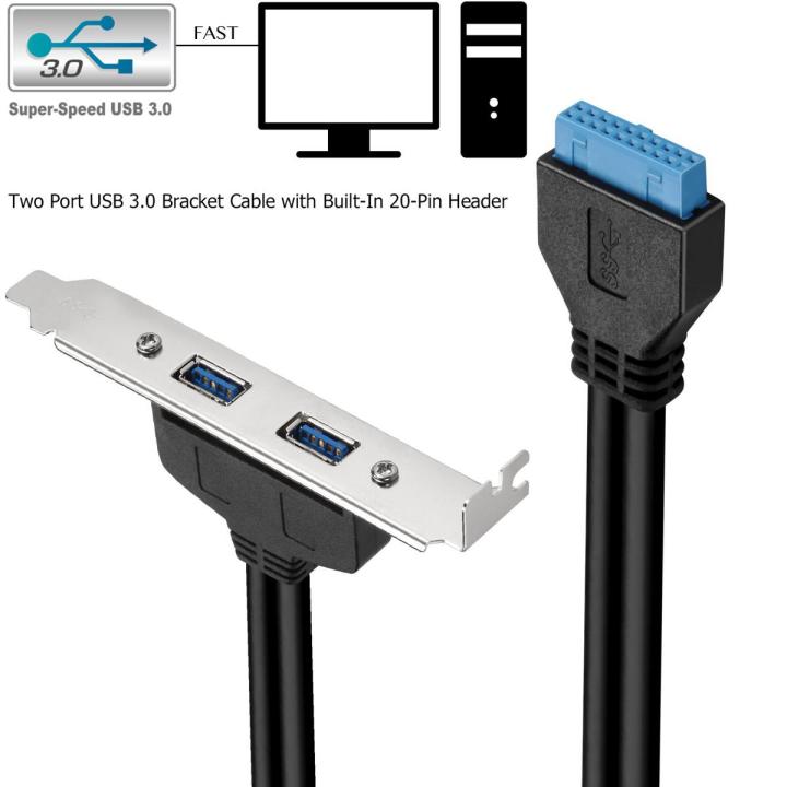 Dual USB 3.0 Female Back Panel to Motherboard 20pin Cable with PCI ...