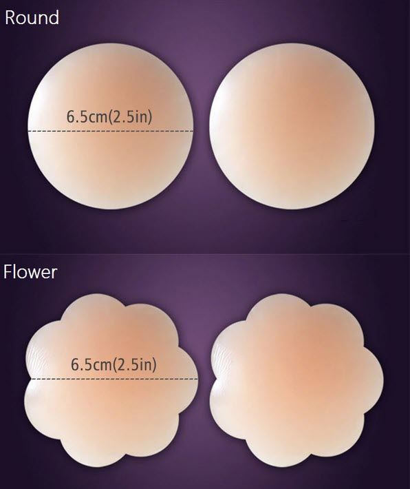 Pair of Silicone Breast Nipple Cover Adhesive Reusable Bra Pad Silicone ...