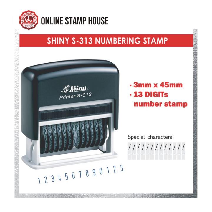 13 DIGIT NUMBER STAMP / 13 BAND / S313 SHINY NUMBERING STAMP / SELF ...