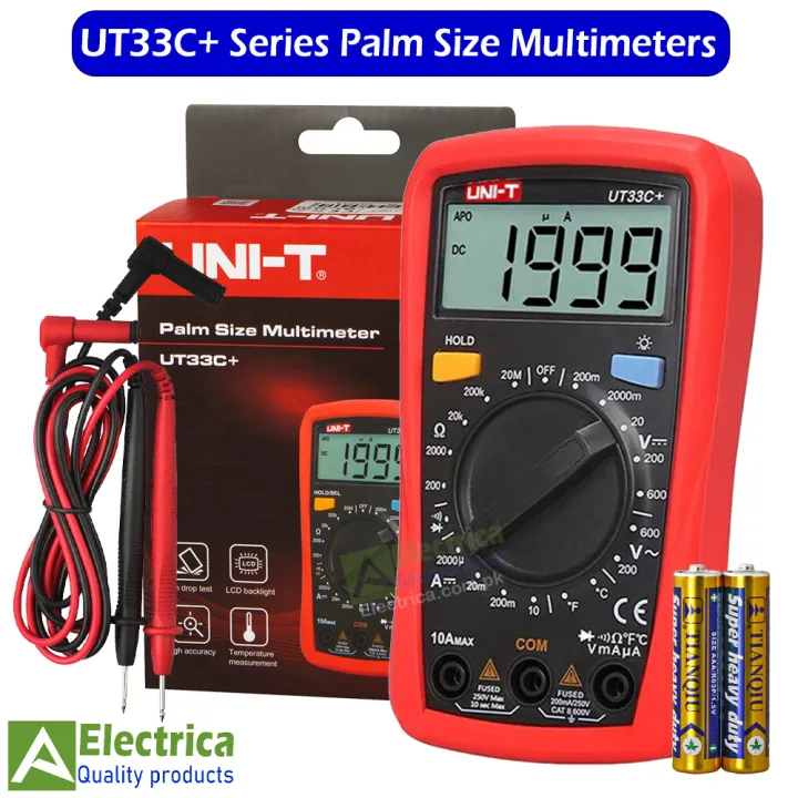 Digital Multimeter UT33C+ With Buzzer & Backlight Palm Size Digital ...