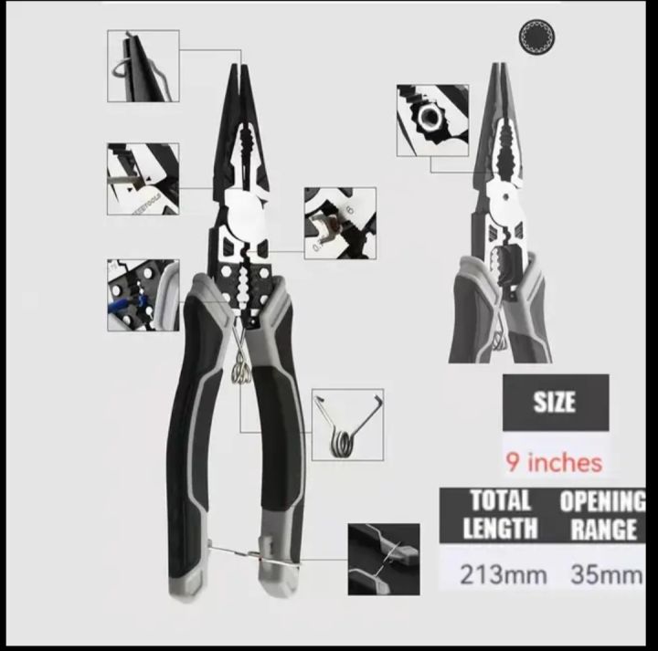 Industrial grade extreme Quality Pliers Power Saving Wire Cutter, Multi-functional Sharp Angle ...