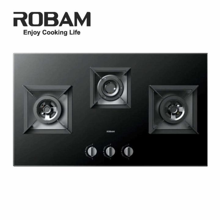 Robam Built-in Gas Hob - G830 - High Quality Brass Burner - Black Glass ...