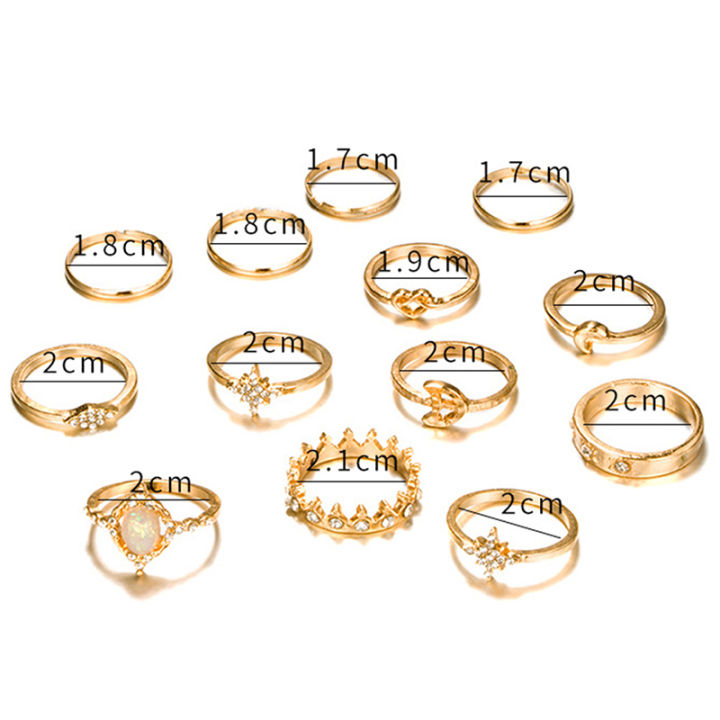 13pcs/set Women Stack Rings Above Knuckle Rings Rtro Simple Design ...