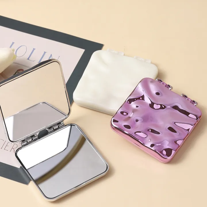 Mini Square Makeup Mirror Portable Hand Mirror Small Double-sided ...