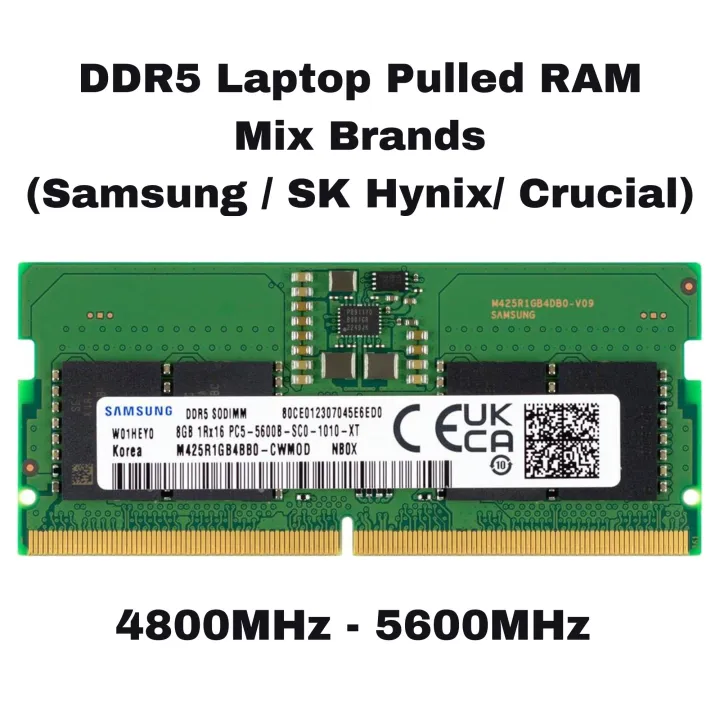 Mix Brands SK Hynix SAMSUNG DDR5 RAM 8GB 4800MHz 5600MHz Laptop RAM | Daraz.pk