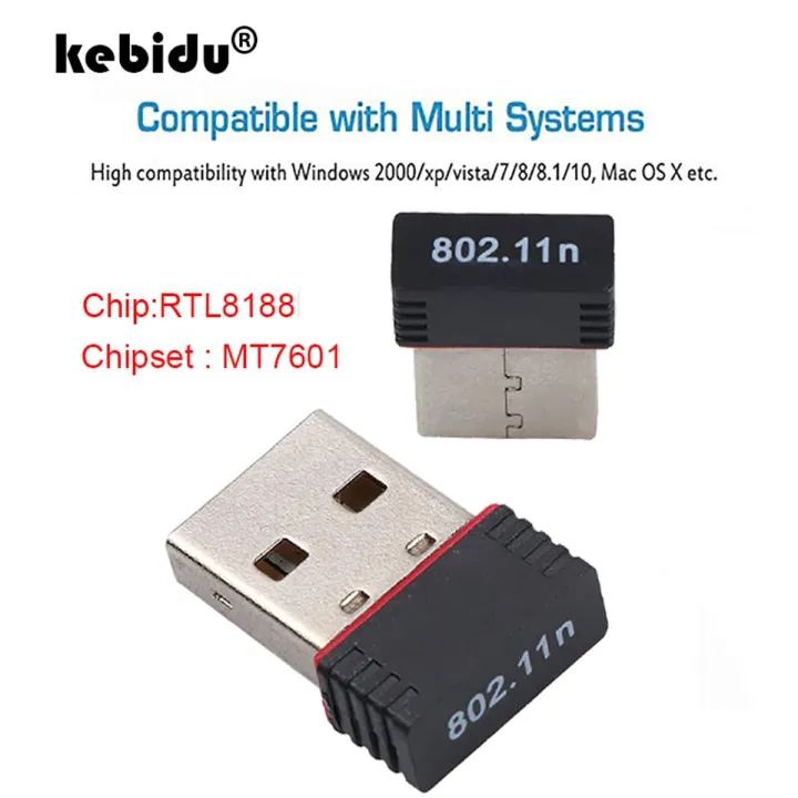 Portable Mini Network card USB 2.0 RTL8188 WiFi Wireless Adapter ...