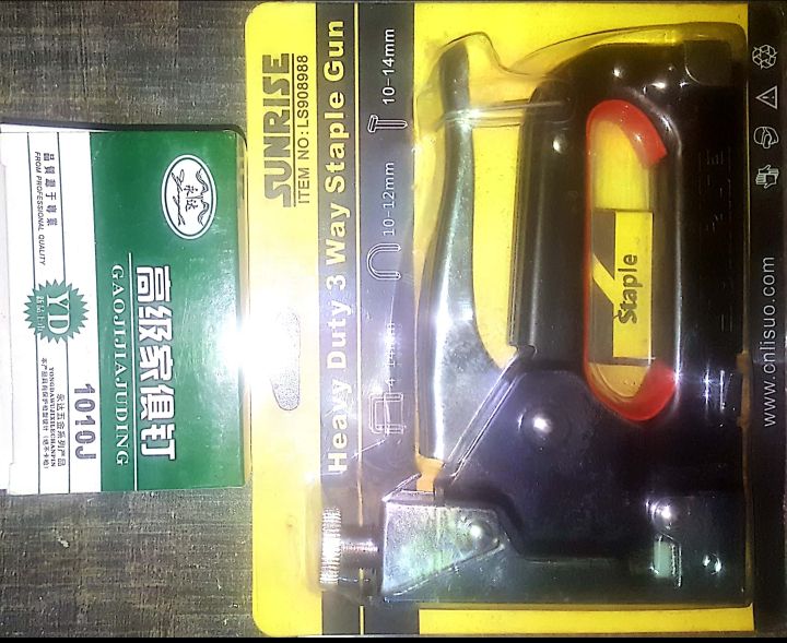 HEAVY DUTY 3 IN 1 STAPLE GUN WITH 15 STICKS OF PINS 1010J | Daraz.pk