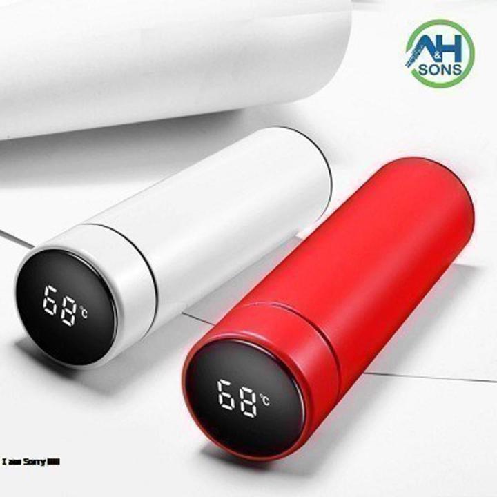 500ML Smart Thermos Water Bottle Led Digital Temperature Display Stainless Steel Coffee Thermal ...