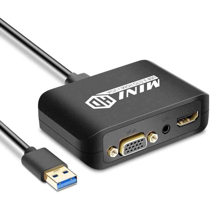 HD USB 3.0 to HDMI VGA Adapter Expander with Audio Output Converter ...