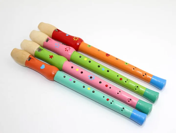 Wooden Flute Musical Instrument Early Education Toy 12 inches (Color as ...