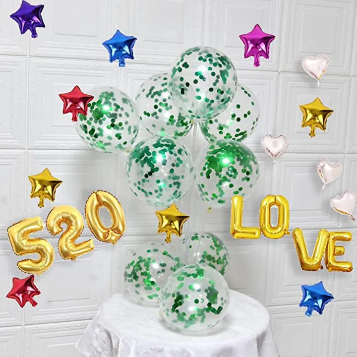 Green confetti ballons , ( Pack of 10 ) Gold Confetti Balloons ...