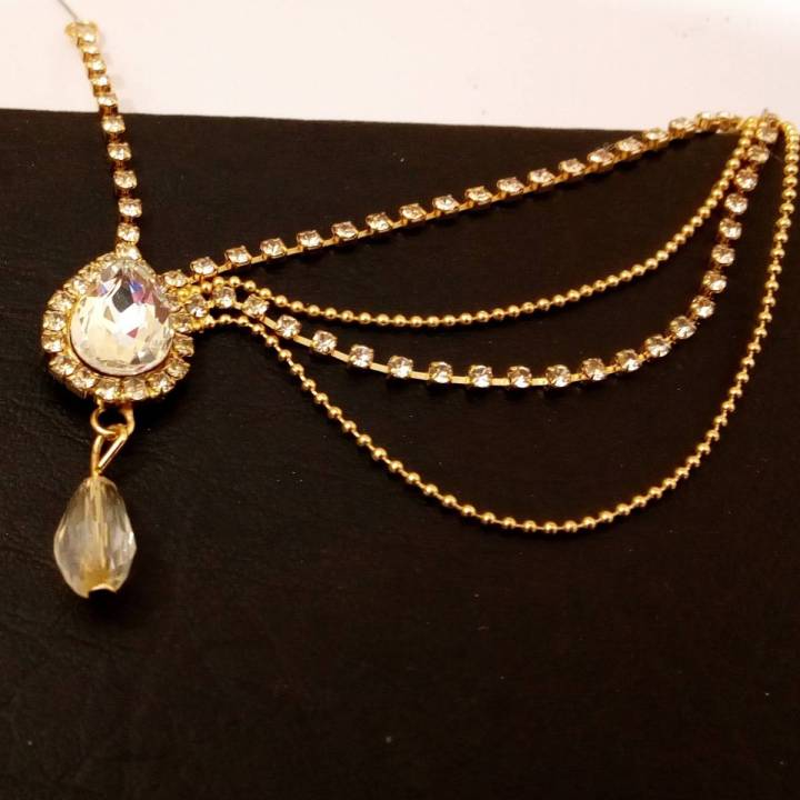 Bridal Teka Matha Patti Wedding Maang Tikka Headband Bindiya Hijab ...