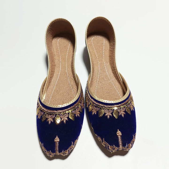 Blue Khussa Shoes for Women Traditional Handcrafted Desi Khussa Ladies ...