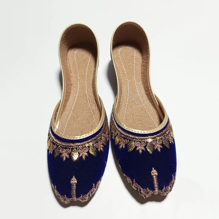 Blue Khussa Shoes for Women Traditional Handcrafted Desi Khussa Ladies ...