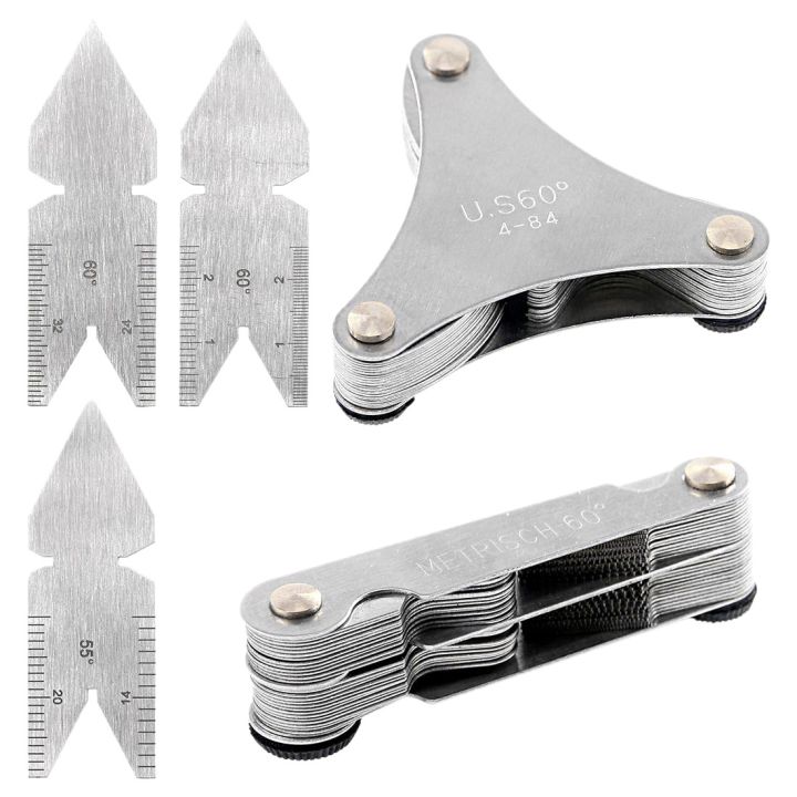 5Pcs Stainless Steel Screw Thread Pitch Cutting Gauge Tool Set With ...