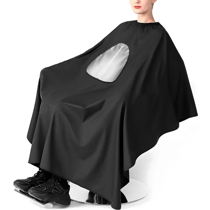 Hair Cutting Apron with Mobile-Friendly Transparent Window – Waterproof ...