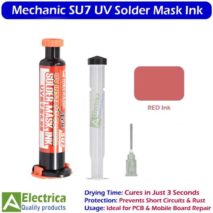 MECHANIC SU7 3 Second Dry Red UV Solder Mask Ink for PCB Scratch Repair ...